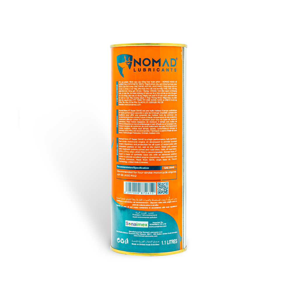 NHỚT NOMAD NOVO 4T SUPER 1.1L TỔNG HỢP TOÀN PHẦN